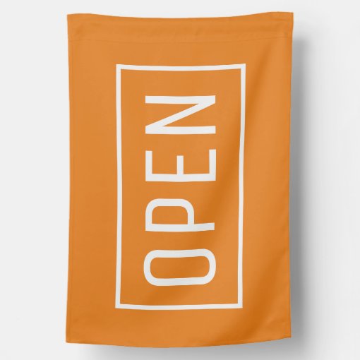 ORANGE OPEN SIGN FLAG | Zazzle