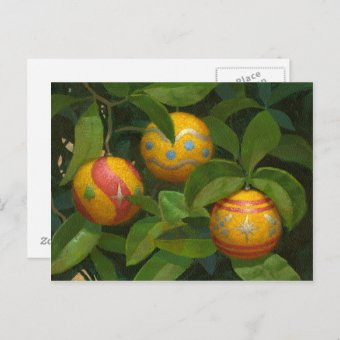 Orange Ornaments Christmas postcard | Zazzle