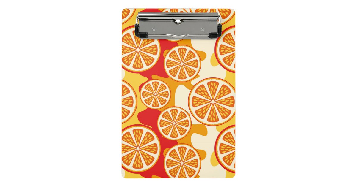 Orange pattern mini clipboard | Zazzle