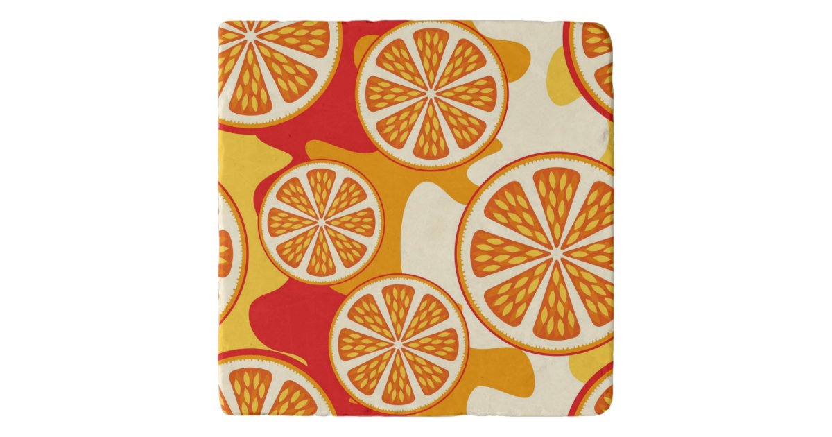 Orange pattern trivet | Zazzle