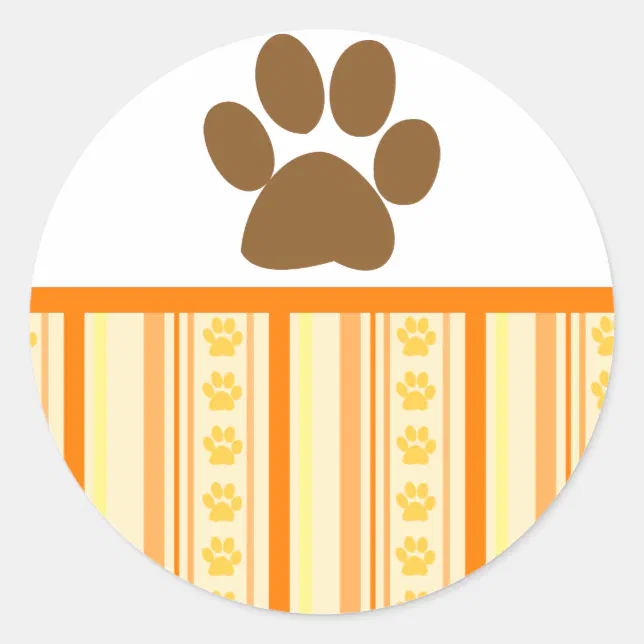 Orange Paw Print Wallpaper Sticker | Zazzle