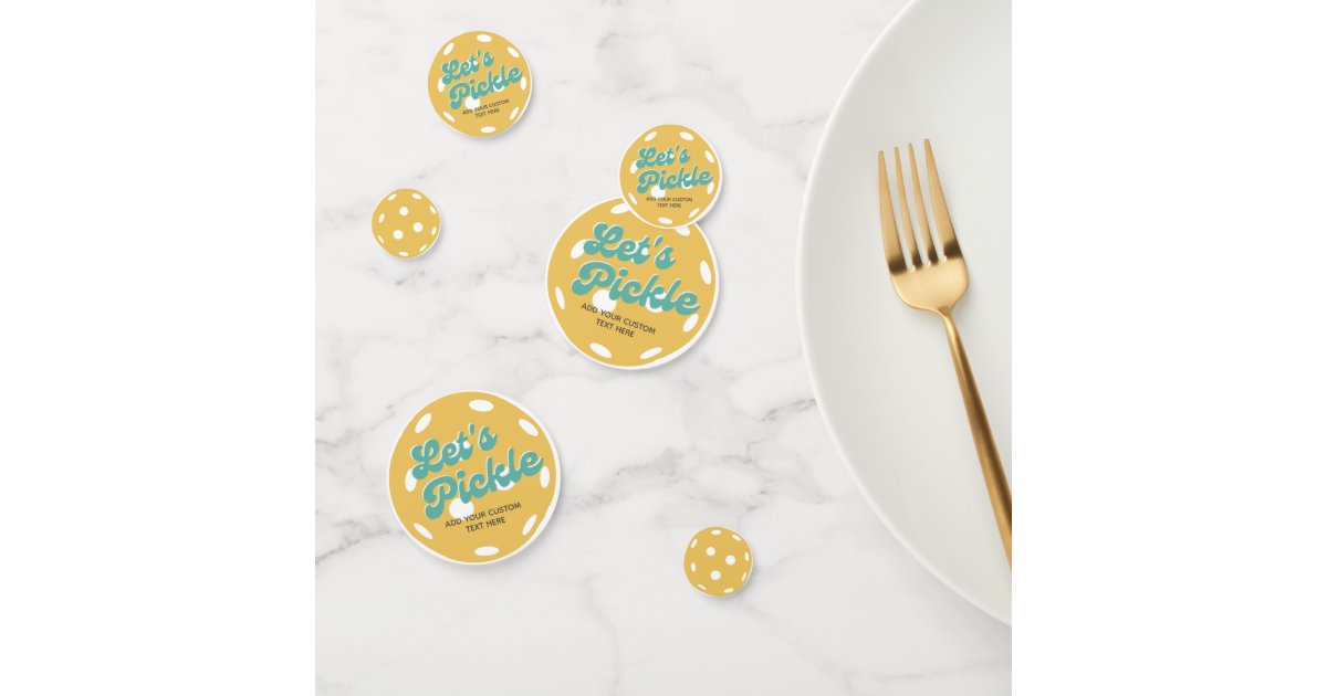 Orange Pickleball Let's Pickle Personalized Text Confetti | Zazzle