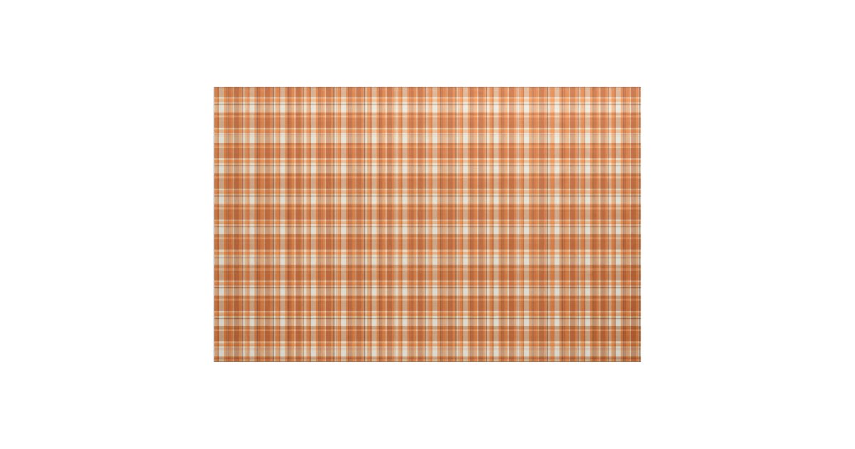 Orange plaid fabric | Zazzle