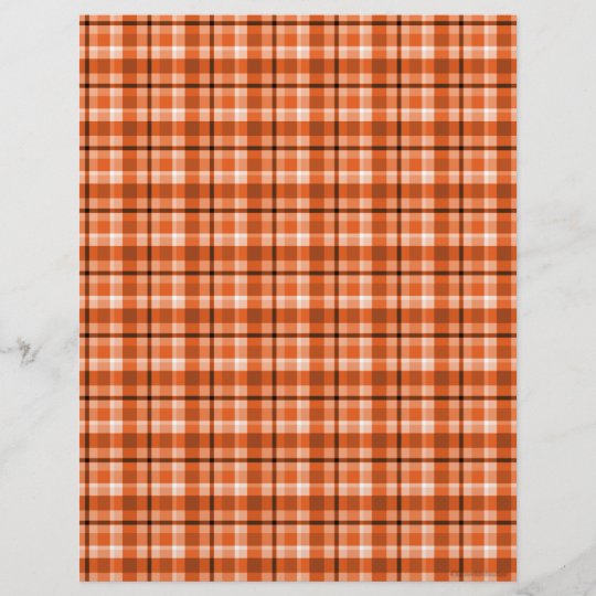 Orange Plaid Scrapbook Paper | Zazzle.com