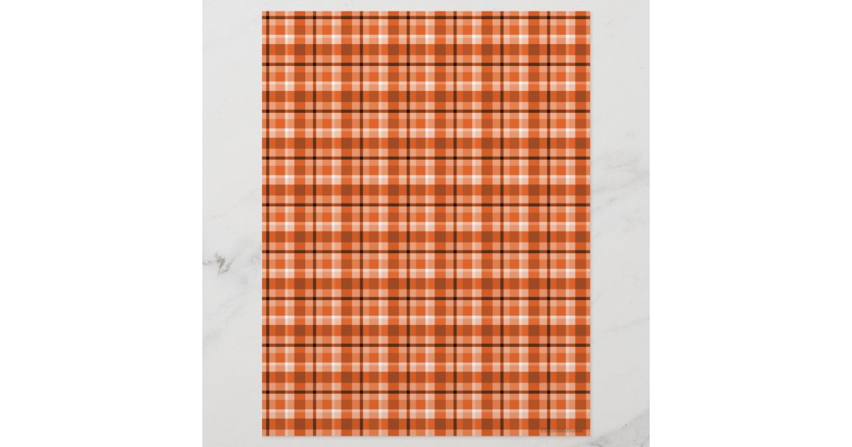 Orange Plaid Scrapbook Paper | Zazzle