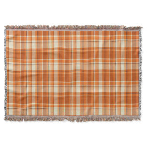 Orange plaid fabric | Zazzle
