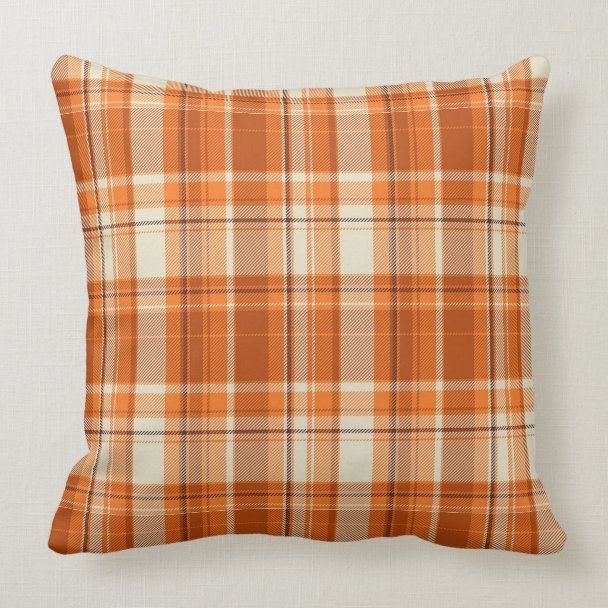 Orange plaid fabric | Zazzle.com