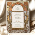 Orange Poppy Wedding Foil Art Nouveau Mucha Foil Invitation | Zazzle
