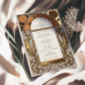 Orange Poppy Wedding Foil Art Nouveau Mucha Foil Invitation | Zazzle