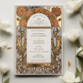Orange Poppy Wedding Foil Art Nouveau Mucha Foil Invitation | Zazzle