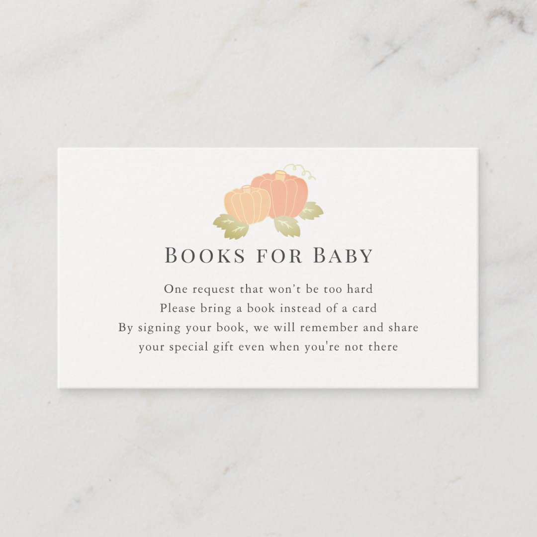 Orange Pumpkin Book Request Enclosure Card | Zazzle