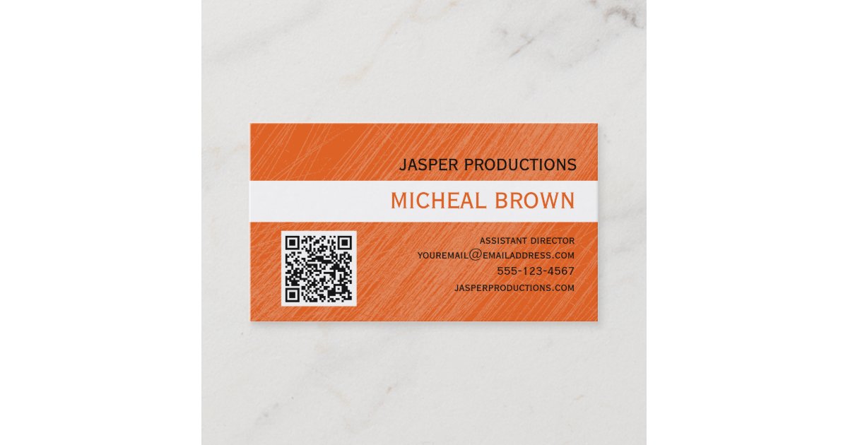 Orange QR Code Business Card | Zazzle