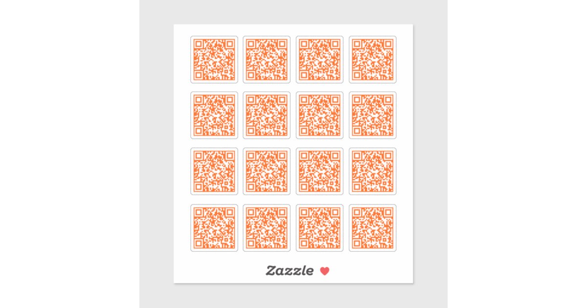 Orange QR Code Laser Cut Vinyl Sticker | Zazzle