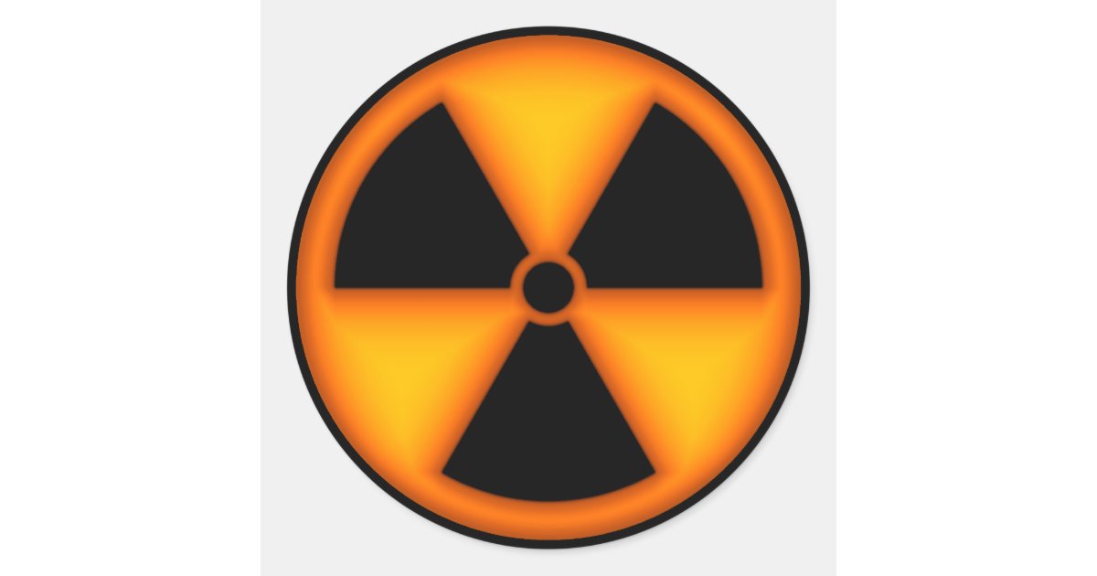 Orange Radiation Symbol Sticker | Zazzle
