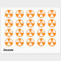 Orange Radioactive Symbol Classic Round Sticker | Zazzle