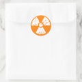 Orange Radioactive Symbol Classic Round Sticker | Zazzle