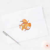 Orange Red Kraken Octopus Ink Art Dance Classic Round Sticker | Zazzle