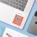 Orange Restaurant Menu Scan Order QR Code Sticker | Zazzle