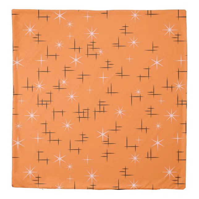 Orange Retro Atomic Age Pattern Duvet Cover | Zazzle
