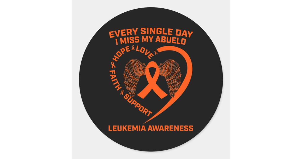Orange Ribbon Wings Leukemia Awareness In Memory O Classic Round ...