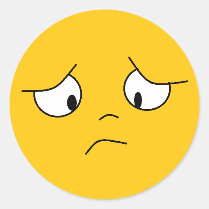 Orange Sad Face Face Stickers | Zazzle.com