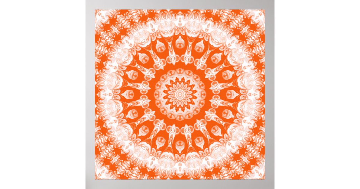 Orange Sherbet Kaleidoscope Poster | Zazzle