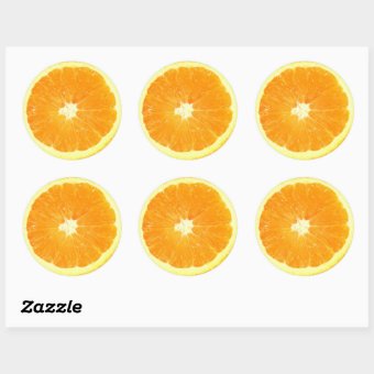 Orange Slice Classic Round Sticker | Zazzle