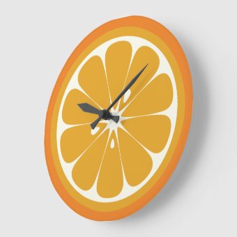 Orange Slice Large Clock | Zazzle