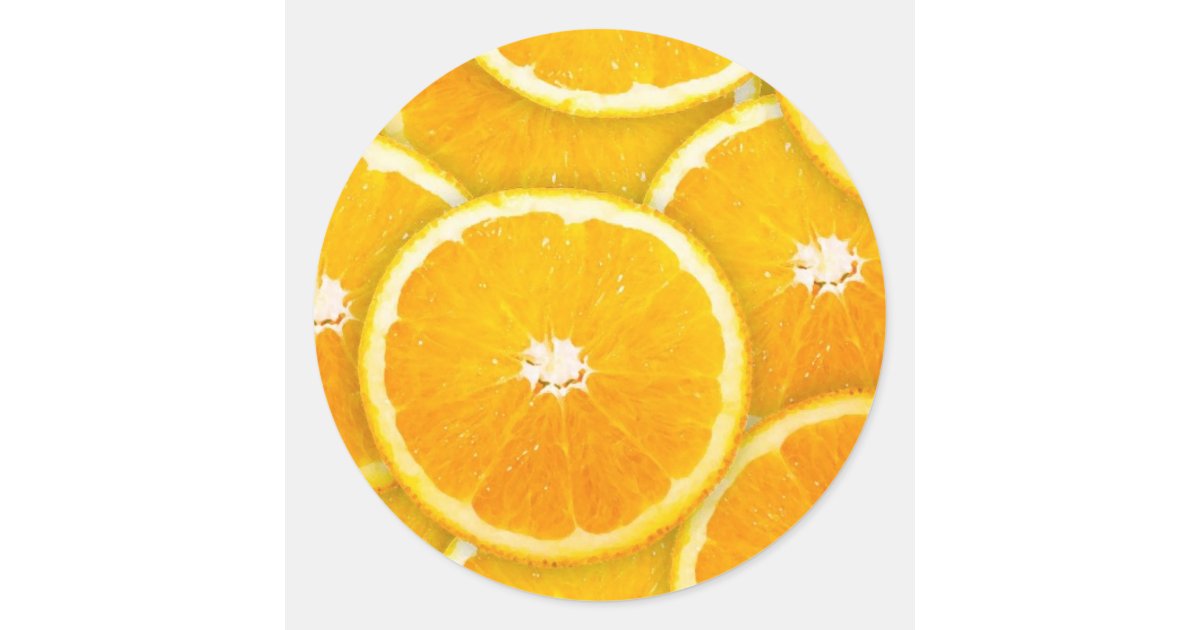Orange slices classic round sticker | Zazzle