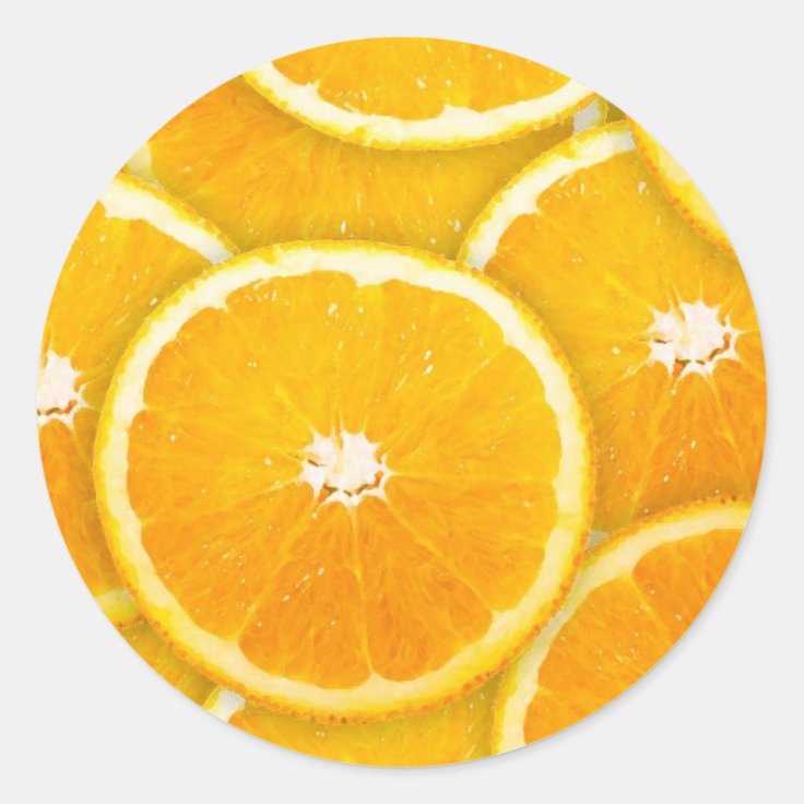 Orange slices classic round sticker | Zazzle