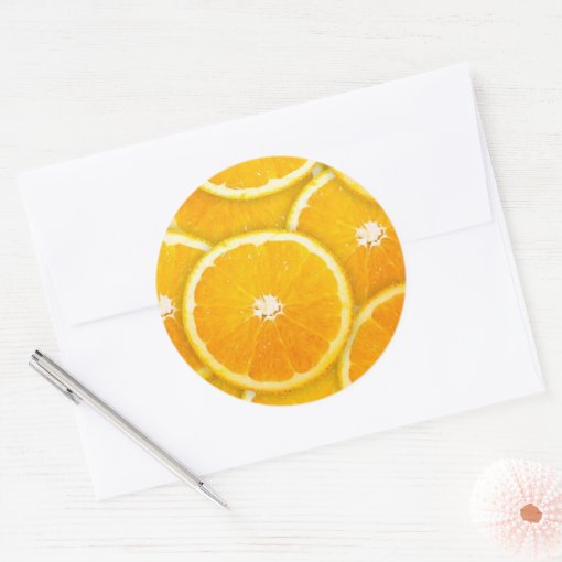 Orange slices classic round sticker | Zazzle