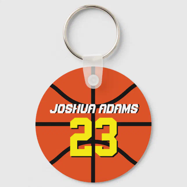 Orange Sports Team Athletes Basketball Keychain | Zazzle