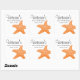 Orange Starfish Beach Birthday Square Sticker | Zazzle