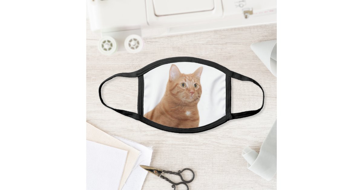 Orange tabby cat face mask | Zazzle