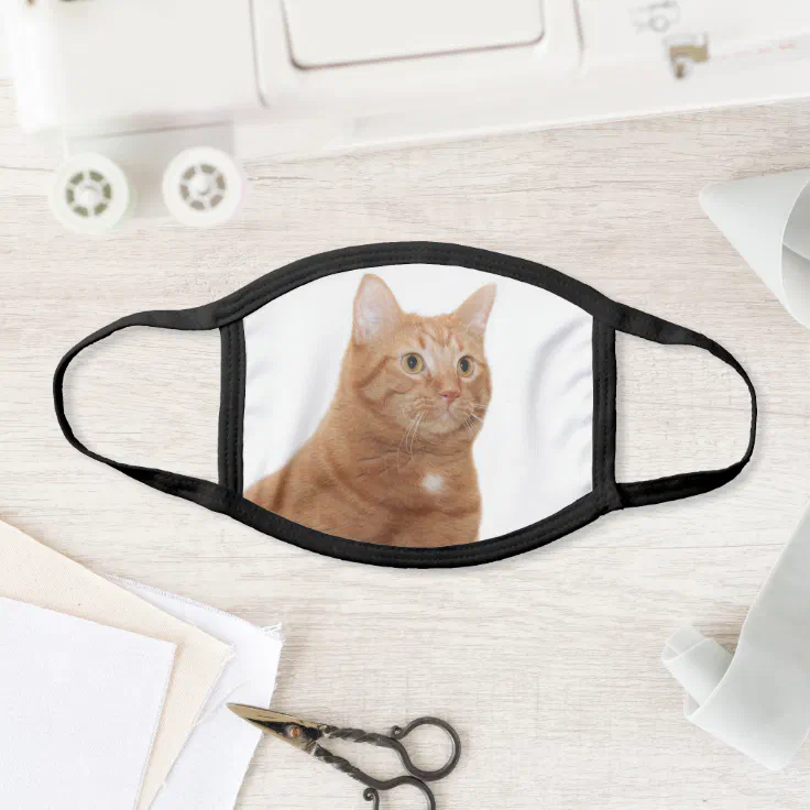 Orange tabby cat face mask | Zazzle