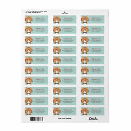 Orange Tabby Hipster Cat Kids Label | Zazzle