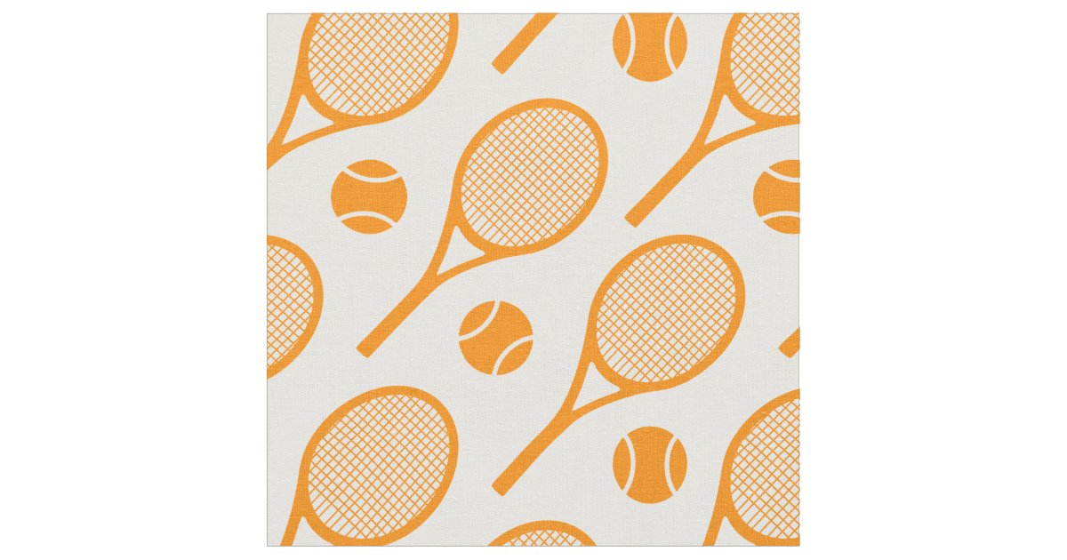 Orange tennis rackets - customize "tile" size fabric | Zazzle