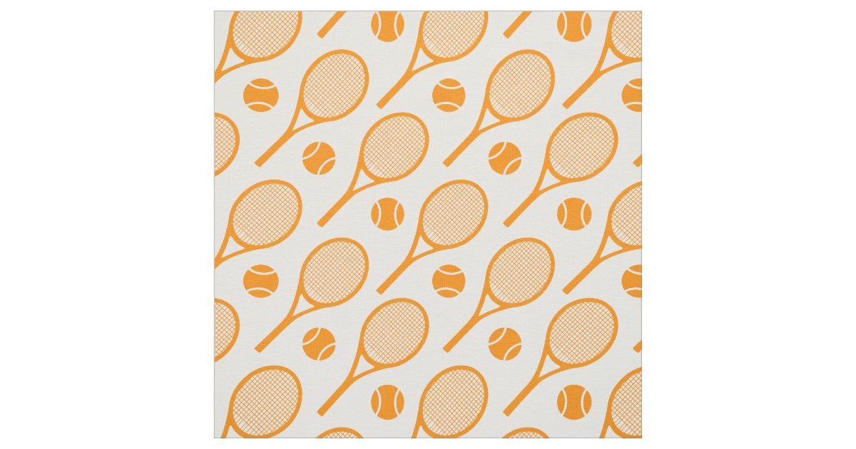 Orange tennis rackets - customize "tile" size fabric | Zazzle