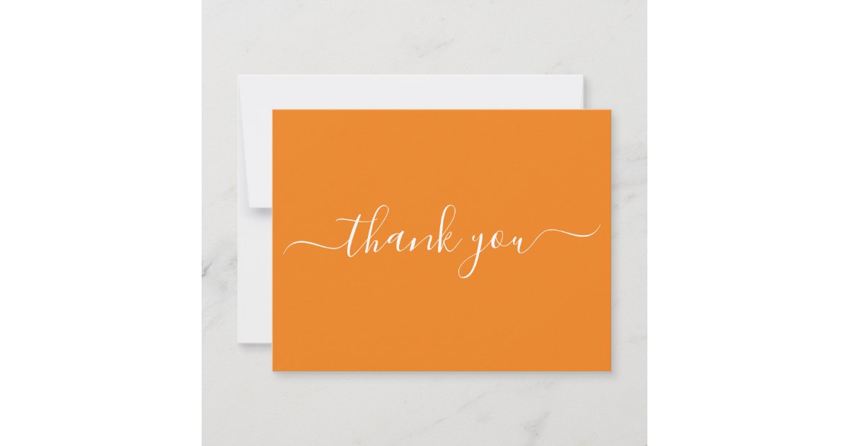 Orange Thank You Note | Zazzle
