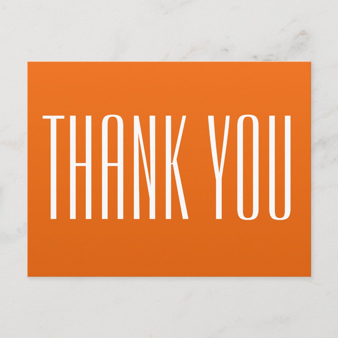 Orange Thank You Postcard | Zazzle