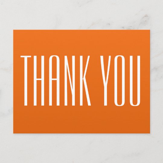 Orange Thank You Postcard | Zazzle.com