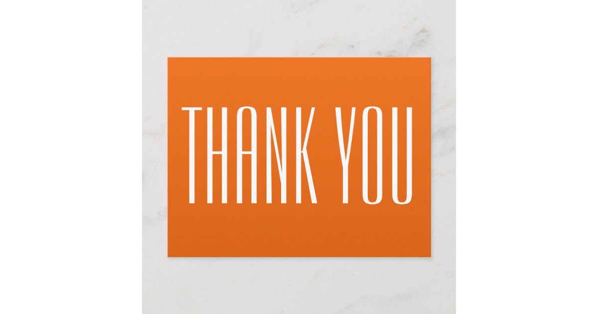 Orange Thank You Postcard | Zazzle