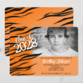 Orange Tiger or Bengal Graduation Photo Invitation | Zazzle