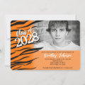 Orange Tiger or Bengal Graduation Photo Invitation | Zazzle
