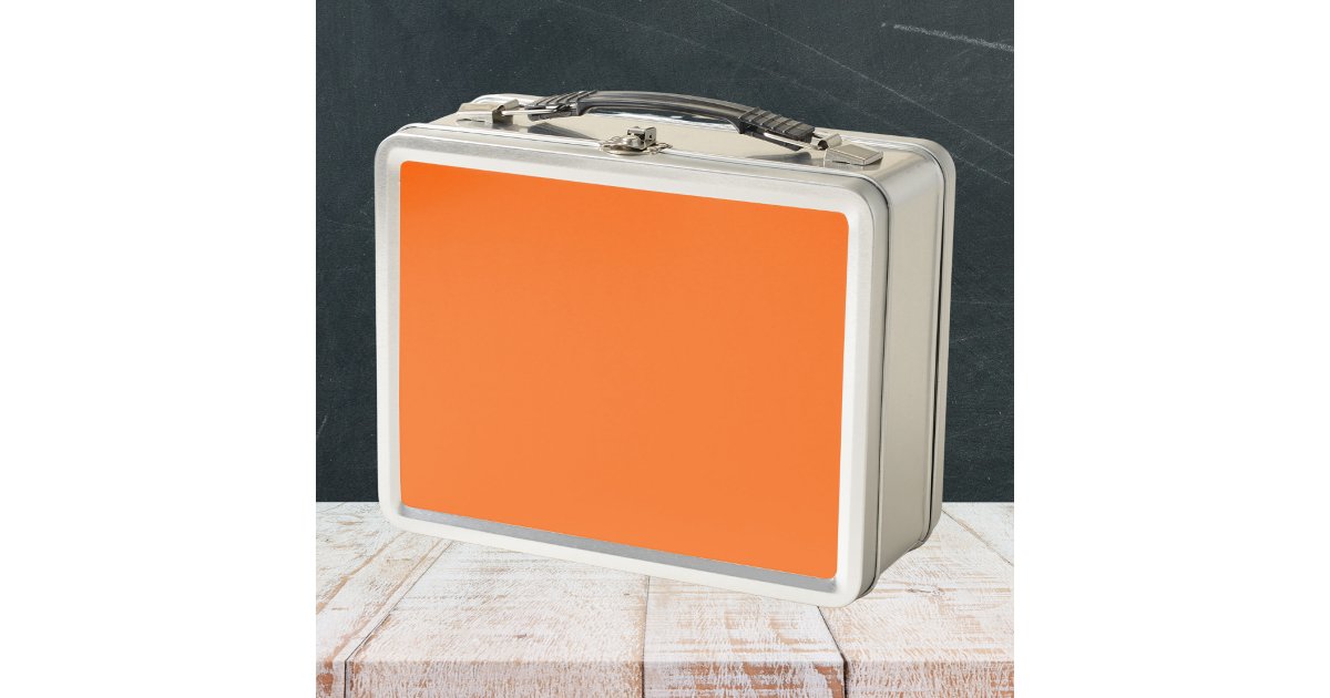Orange Tiger Solid Color Metal Lunch Box | Zazzle