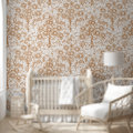 Orange Tree Burnt Orange Acanthus Orchard Morris Wallpaper | Zazzle