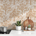 Orange Tree Burnt Orange Acanthus Orchard Morris Wallpaper | Zazzle