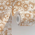 Orange Tree Burnt Orange Acanthus Orchard Morris Wallpaper | Zazzle