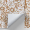 Orange Tree Burnt Orange Acanthus Orchard Morris Wallpaper | Zazzle