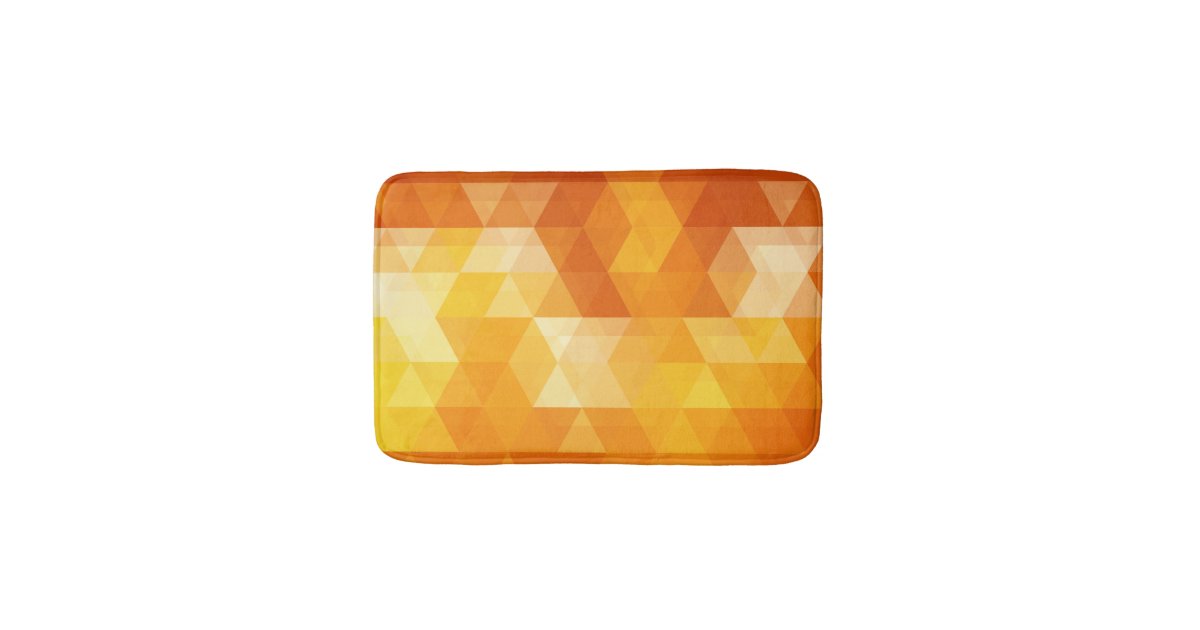 Orange triangle art bathroom mat | Zazzle.com